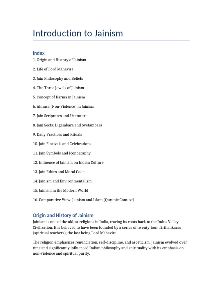 Overview of Jainism and Its Principles | PDF | Nāstika | Religious Faiths