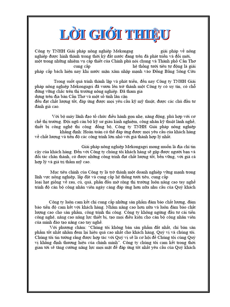 Loi Gioi Thieu | PDF