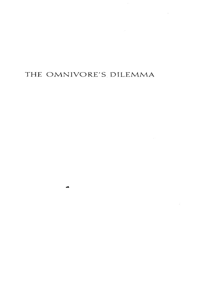 Understanding the Omnivore's Dilemma | PDF