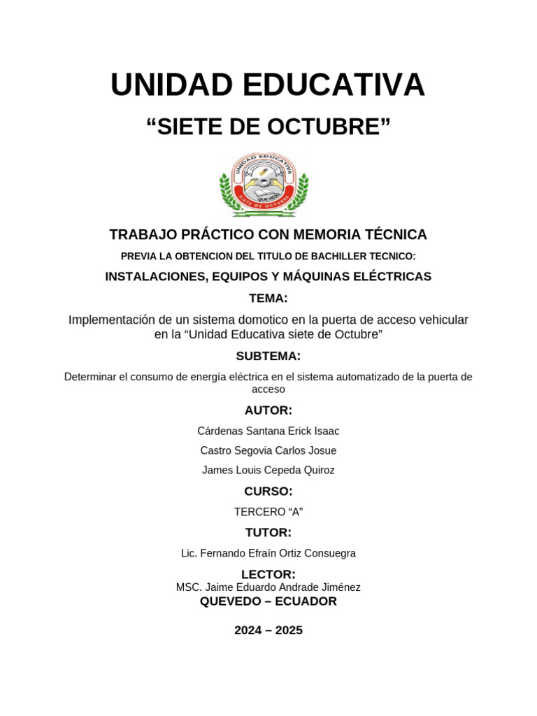 Tesis de Consumo de Energia de La Puerta Grupal | PDF | Ingenieria ...