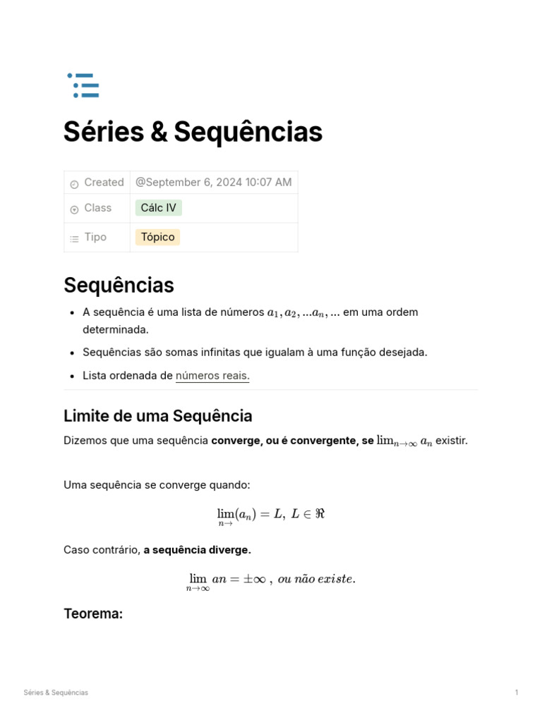 Séries e Sequencias | PDF | Sequência | Estruturas matemáticas