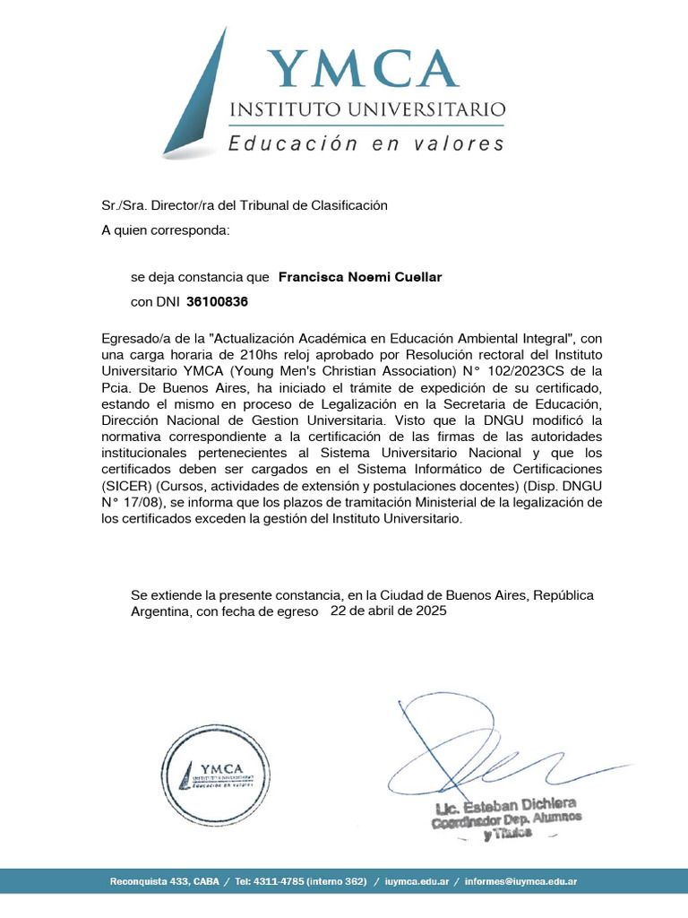 Constancia General | PDF