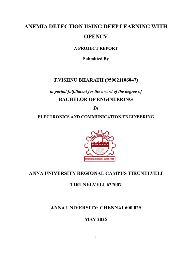 Anemia Detection Using AI (1) NEW | PDF