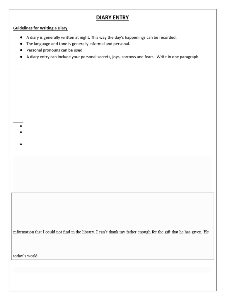 Writing Effective Diary Entries | PDF
