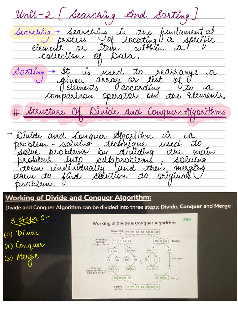 Unit-2 (Searching and Sorting) | PDF