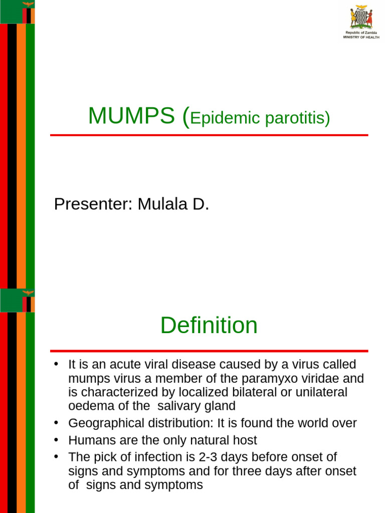 Overview of Mumps (Epidemic Parotitis) | PDF | Human Diseases And ...