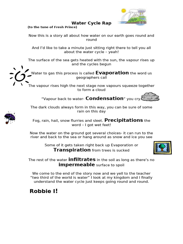Water Cycle Rap for Kids | PDF