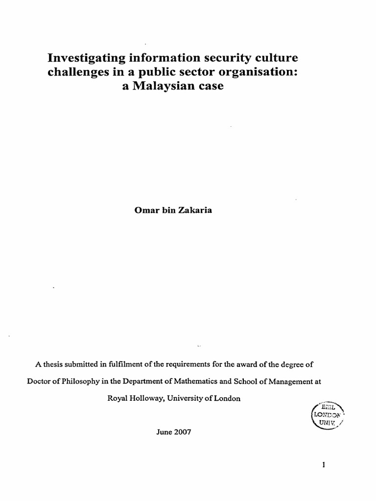 Investigating Information Security Cultu | PDF | Information Security ...