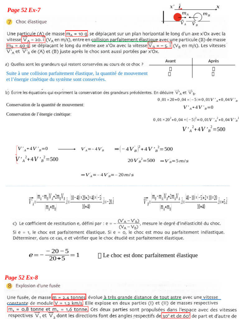 Collision élastique et conservation d'énergie | PDF | Changement | Espace