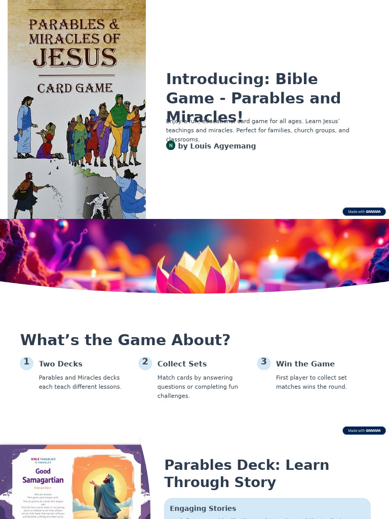 Introducing Bible Game Parables and Miracles | PDF | Parables Of Jesus ...