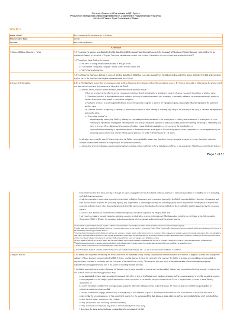 Section1 - Instructions To Bidders | PDF | Joint Venture | Prices