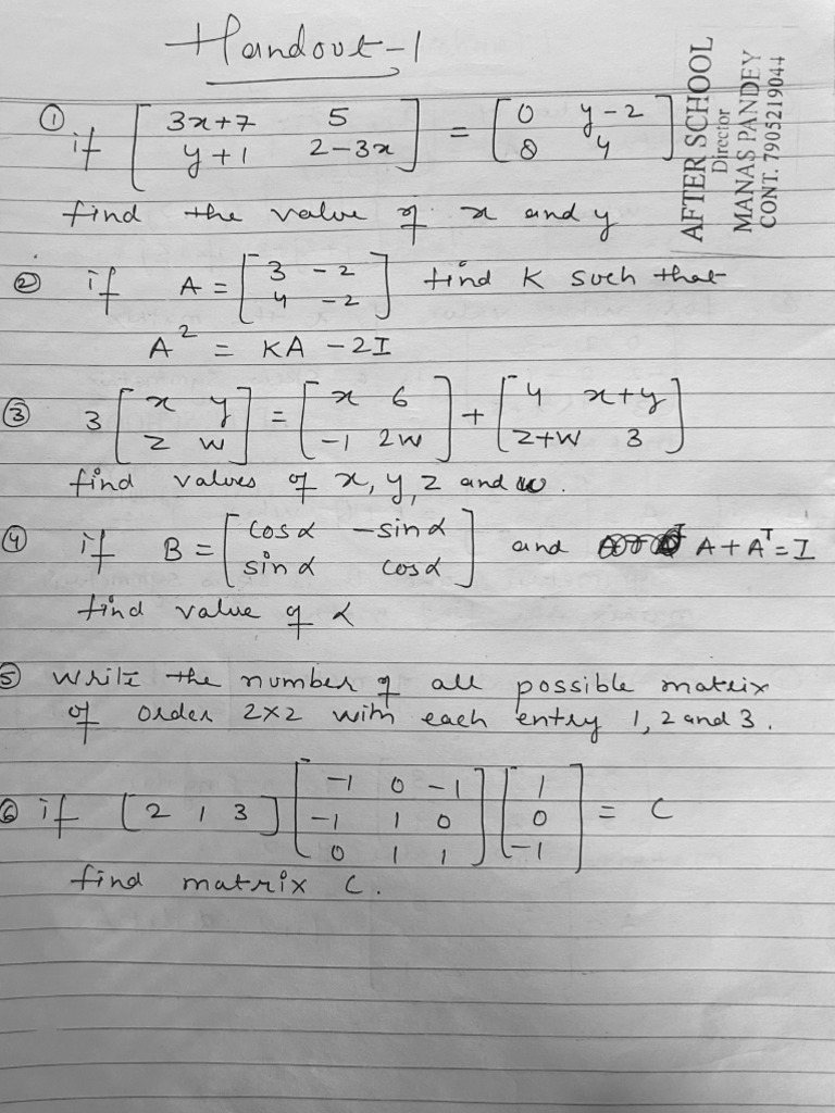 Matrix Handouts Set of 5 | PDF