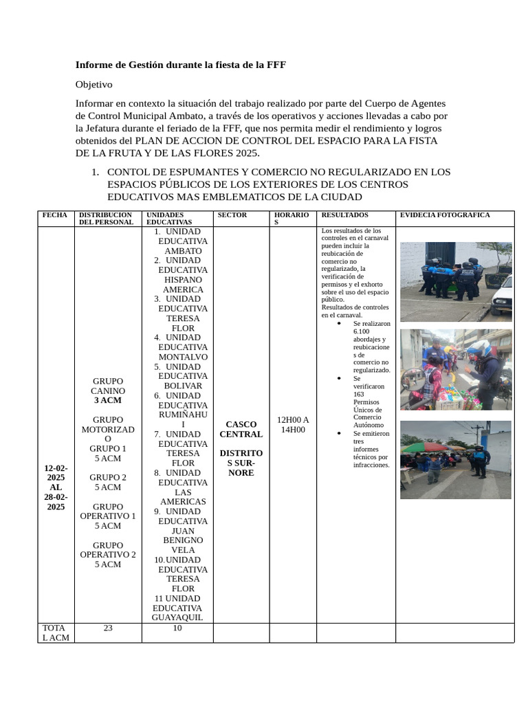 Informe de Gestion FFF | PDF