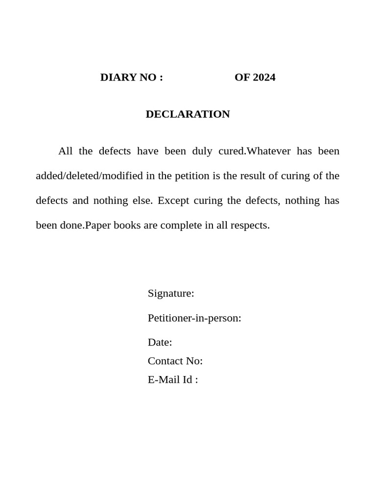 Refiling Declaration Format | PDF