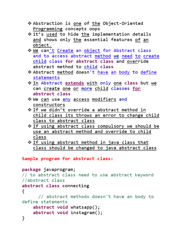 12 Java Abstraction PDF | PDF | Method (Computer Programming) | Class (Computer Programming)