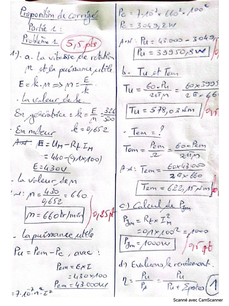 Proposition de Corrigé Machine | PDF