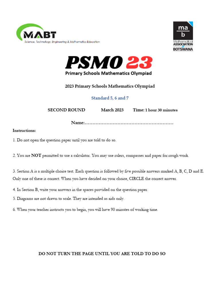 Psmo 2023 Round 2 | PDF