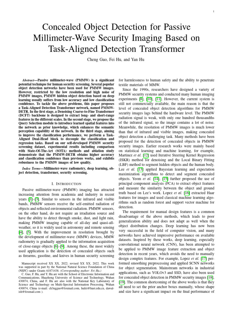 Concealed Object Detection For Passive Millimeter-Wave Security Imaging ...