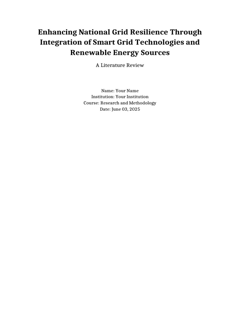 Smart Grid Resilience and Renewable Integration | PDF | Smart Grid ...