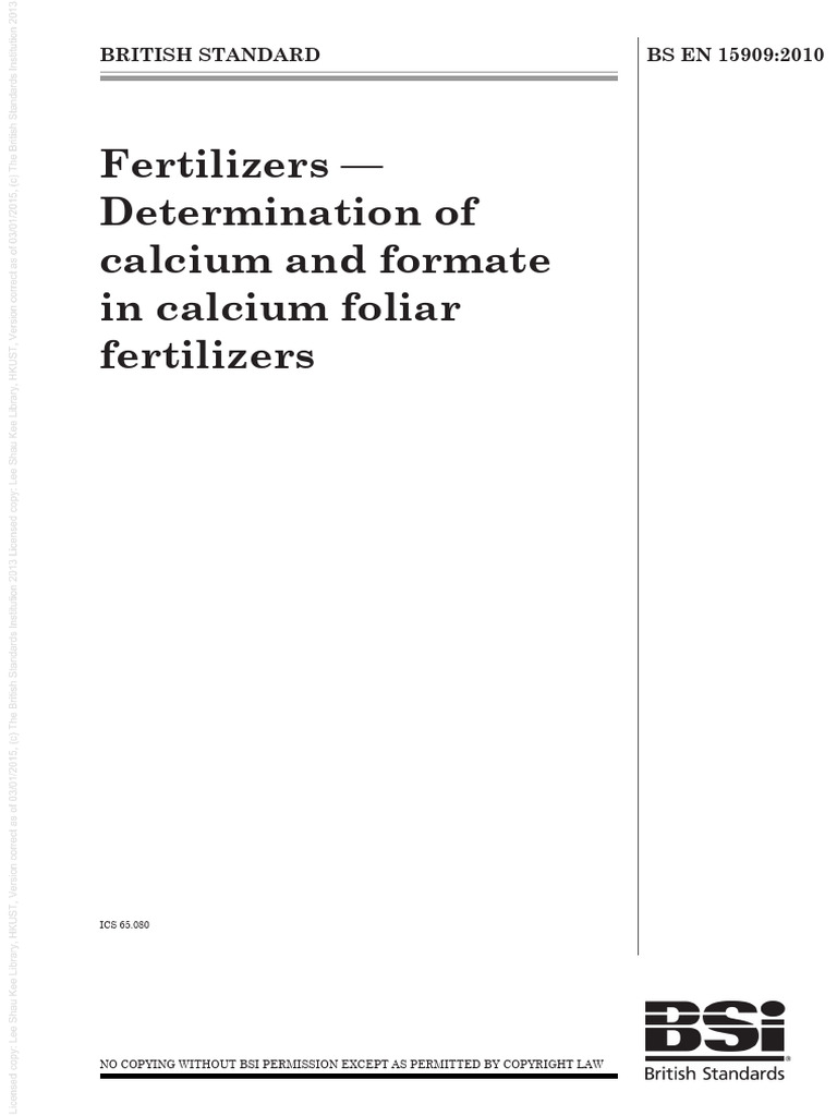Calcium and Formate in Foliar Fertilizers | PDF | Accuracy And ...