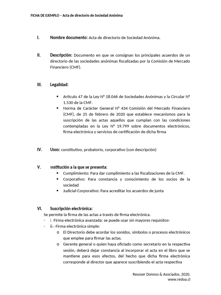 MODELO Directorio SA | PDF