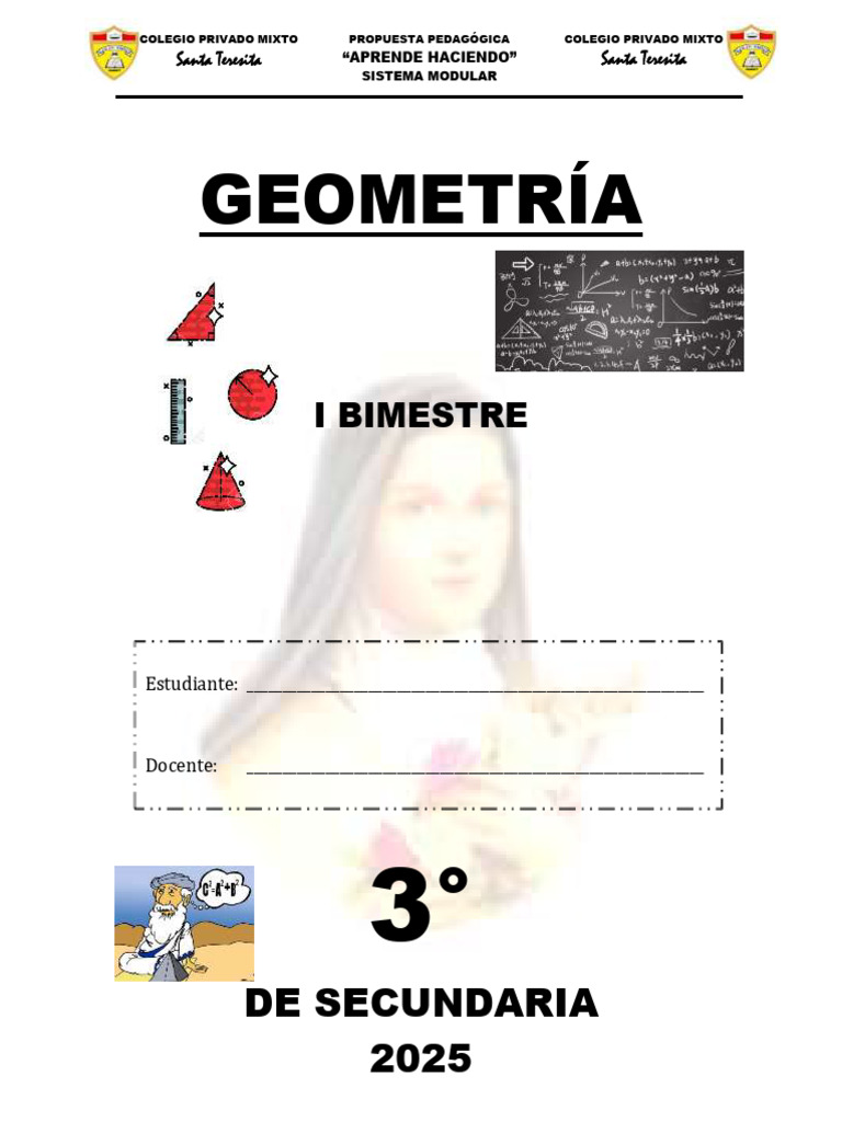 Compendio Geometría Tercero - 2025 (1) | PDF | Ángulo | Matemática Elemental