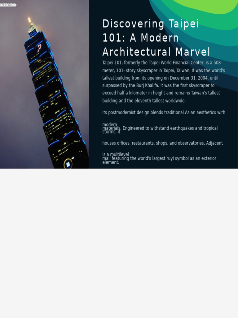 Discovering Taipei 101 A Modern Architectural Marvel - PDF 20250520 ...