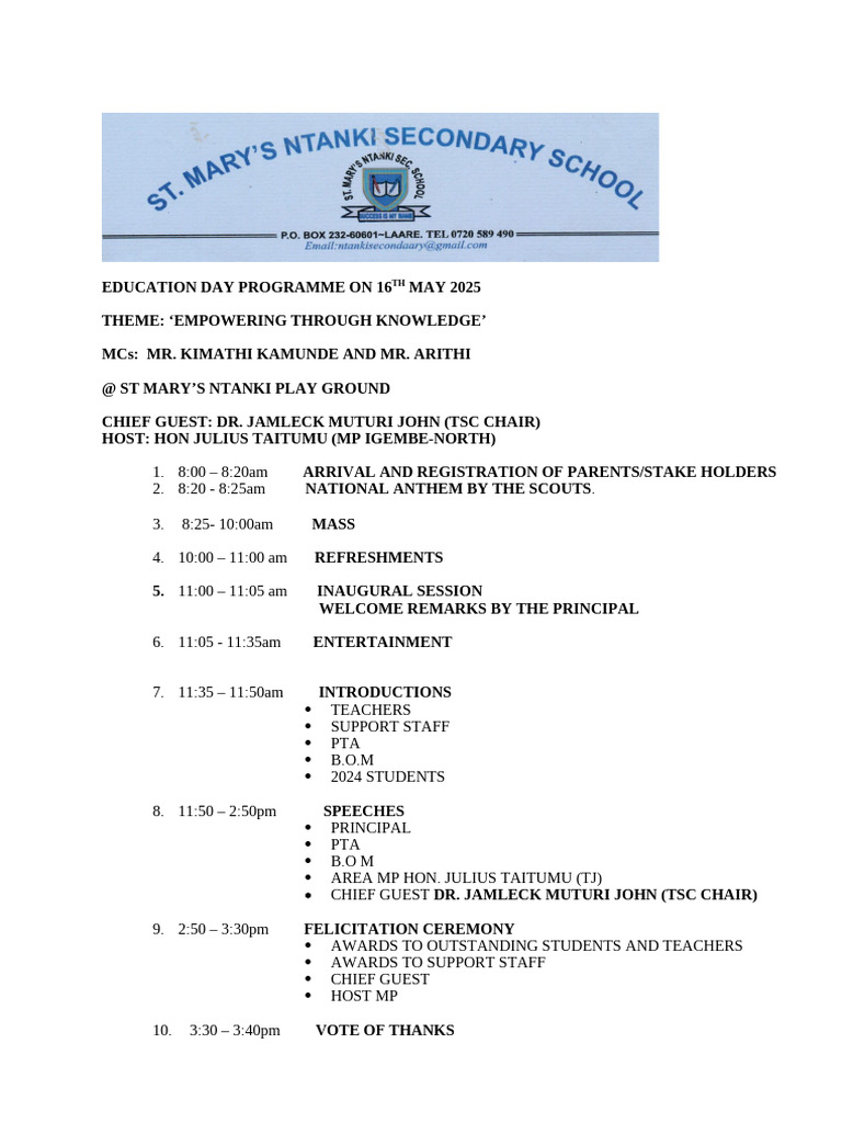 Education Day Programme 2025 Details | PDF