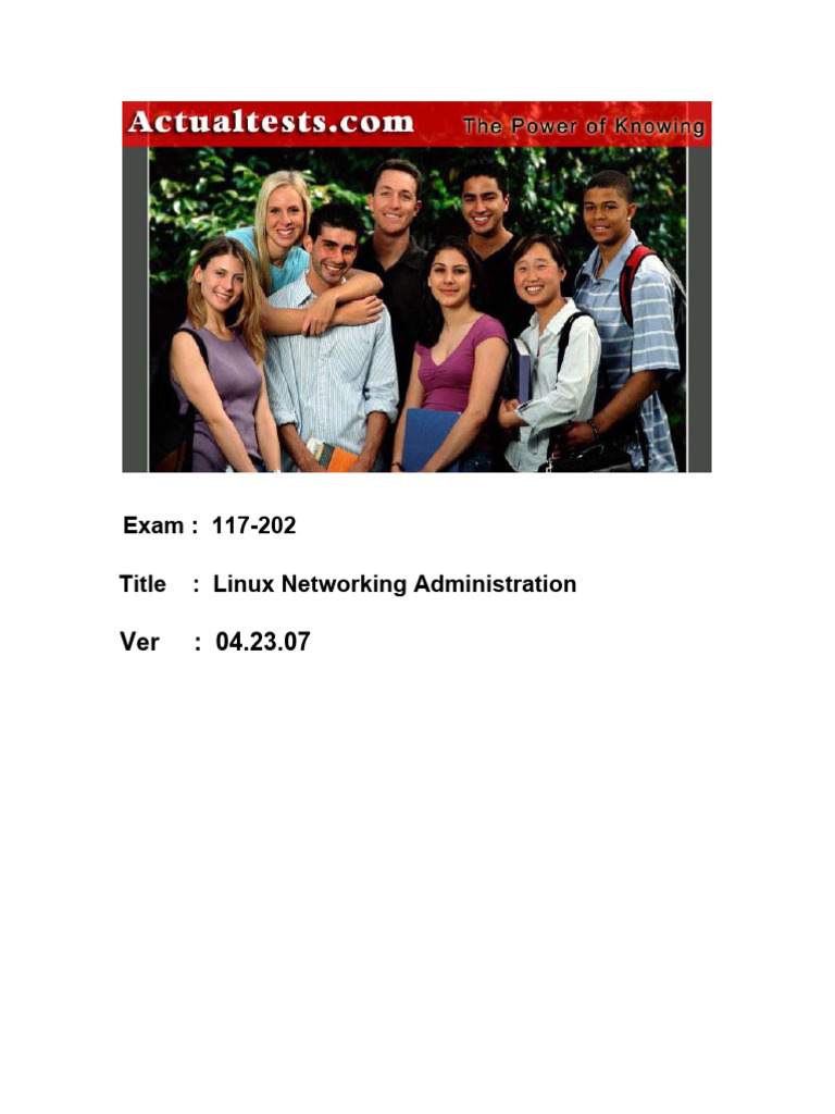 Exam: Titl: 117-202 Linux Networking Administration | PDF | Domain Name System | Password