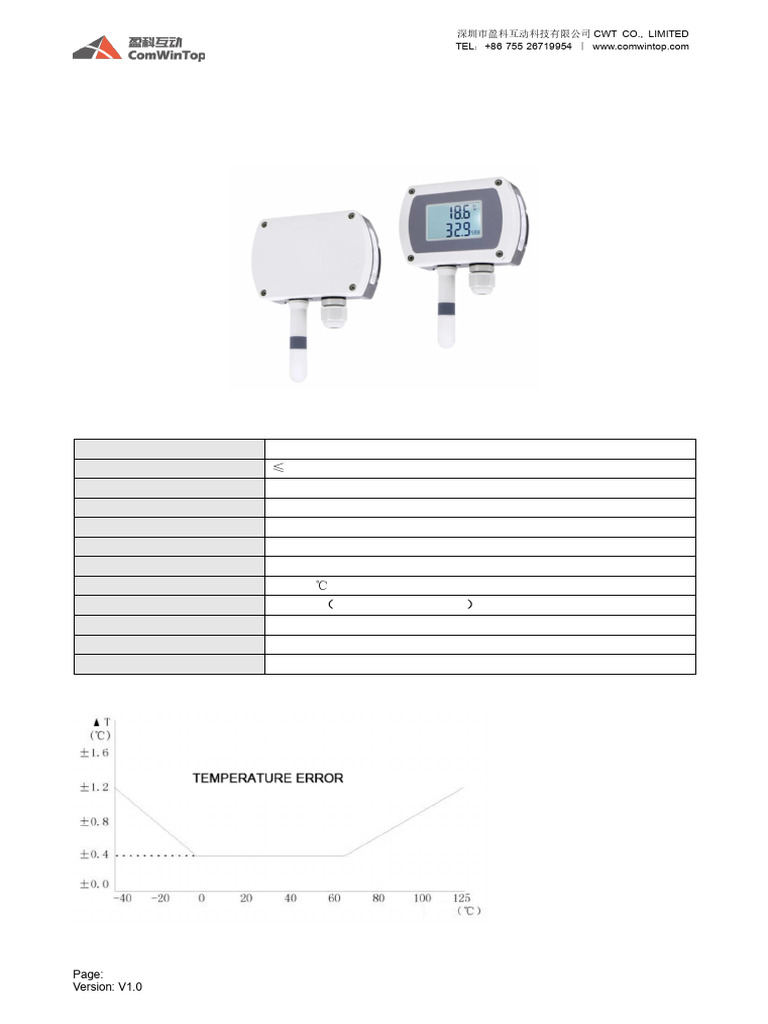 CWT-XYTH Temperature Humidity Manual | PDF | Computer Engineering ...