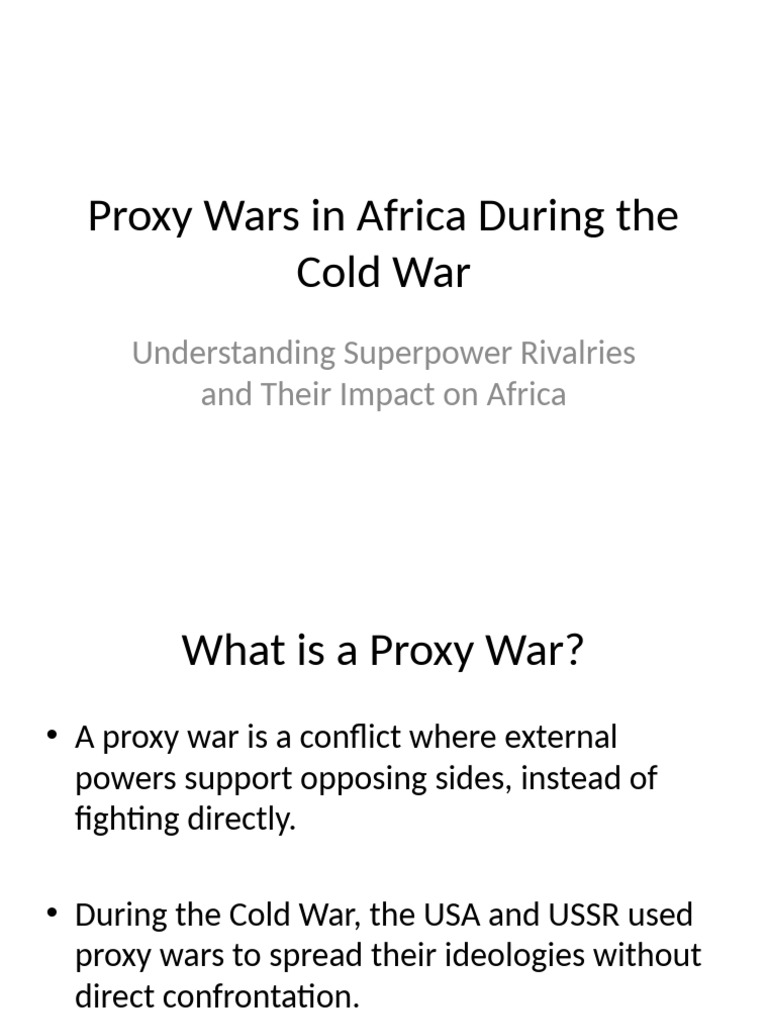 Cold War Proxy Wars in Africa | PDF
