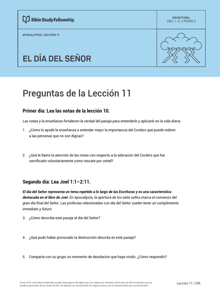Lección 11: El Día del Señor | PDF | Libro de revelación | San Pedro