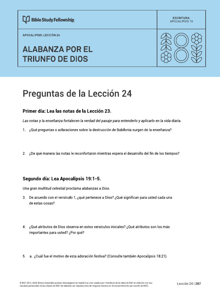 Apocalipsis Lección 24 PDF | PDF