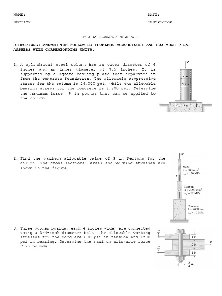 Structural Load Calculations Assignment | PDF | Stress (Mechanics ...