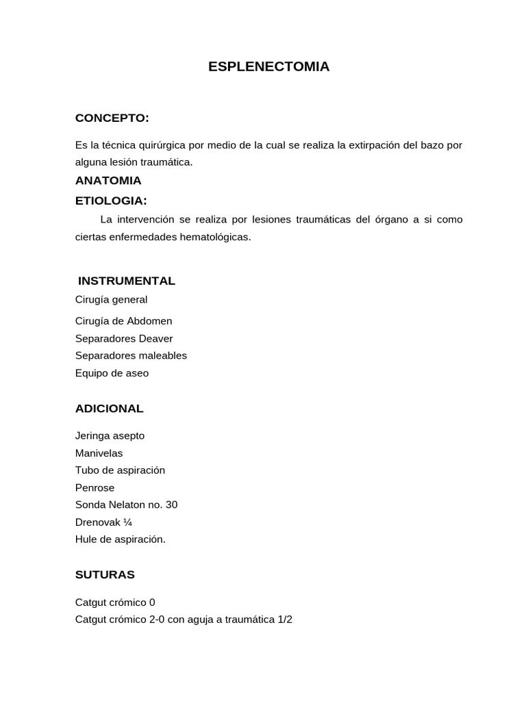 Esplen Ecto Mia | PDF | Bazo | Cirugía