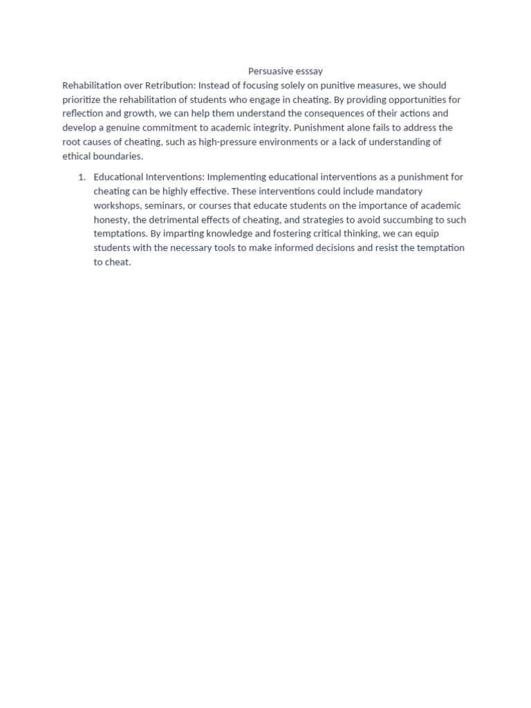 Persuasive Essay (Holiday Homework ) | PDF