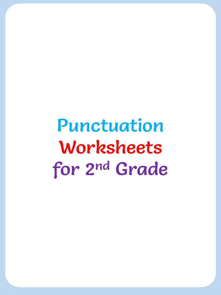 2nd Grade Punctuation Worksheets | PDF