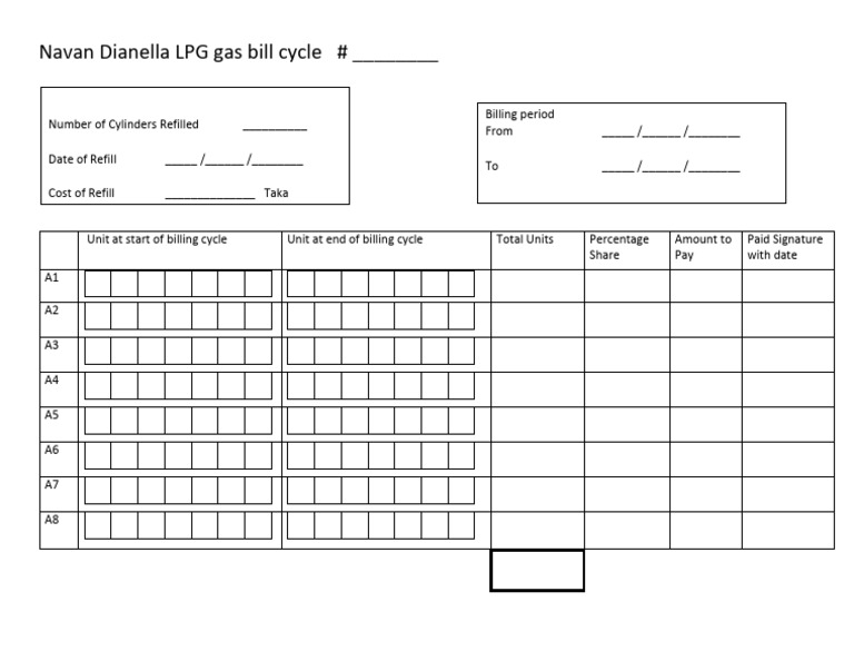 LPG Gas Bill Cycle | PDF