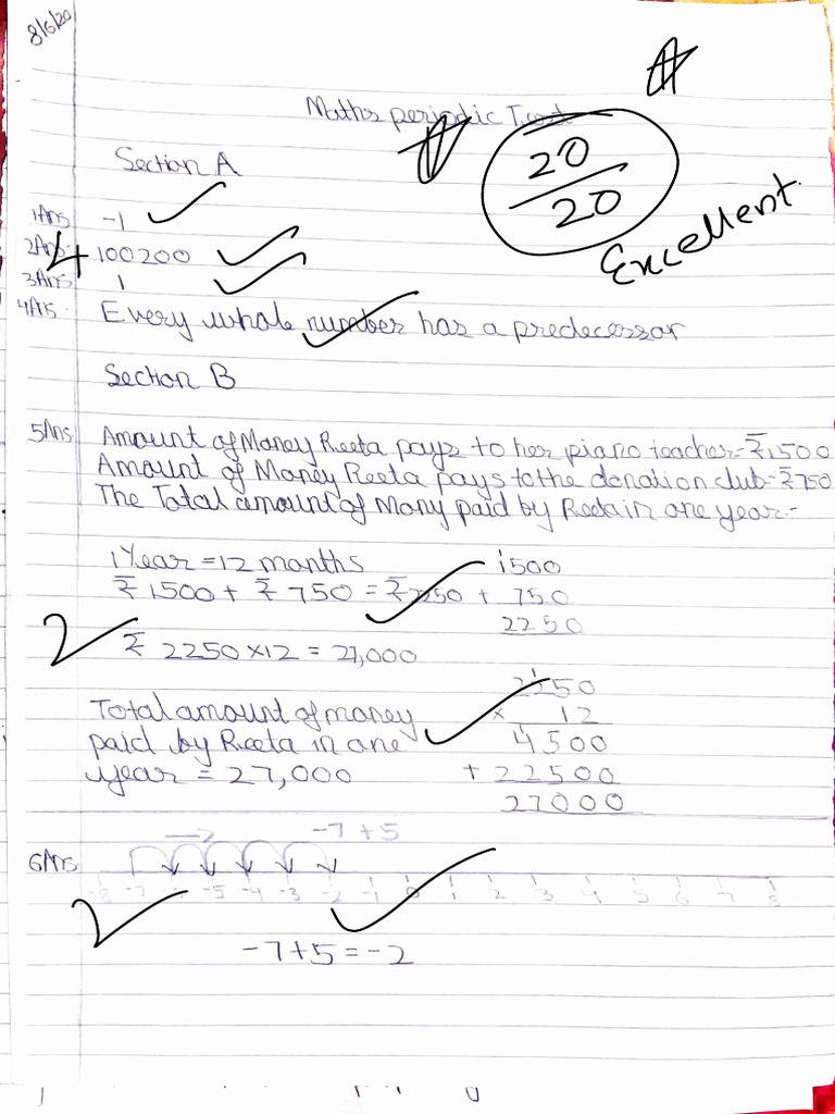 Aditya Ramesh 6-f Math Pt1 Exam - Aditya Ramesh | PDF
