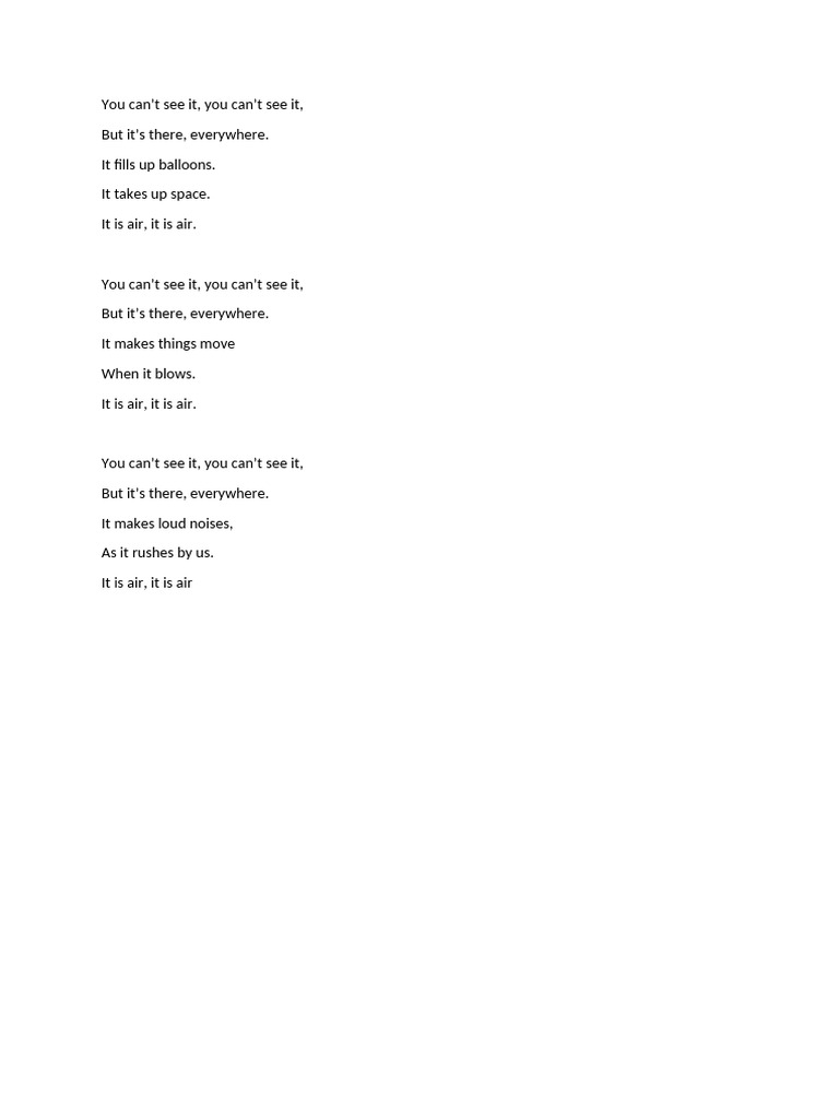 Air: A Short Poem for Kids | PDF