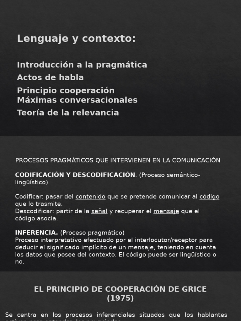 Lenguaje y Contexto - Introducción A La Pragmática | PDF | Comunicación ...
