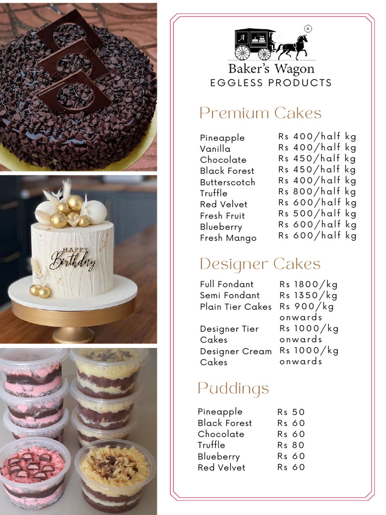 Premium Cake and Snack Menu | PDF