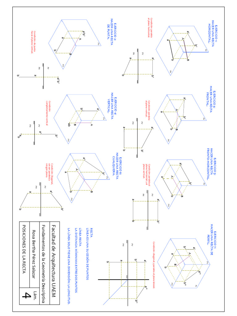 Lámina 3 Posiciones de La Recta | PDF | Geometría | Geometria clasica