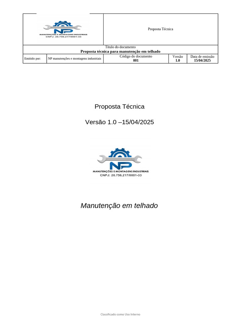 [MODELO]Proposta Técnica | PDF