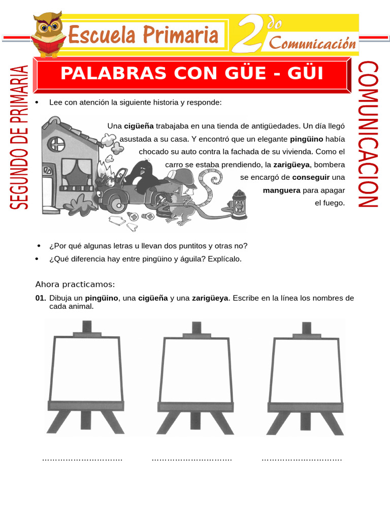 Palabras Con Gue Gui para Segundo de Primaria | PDF