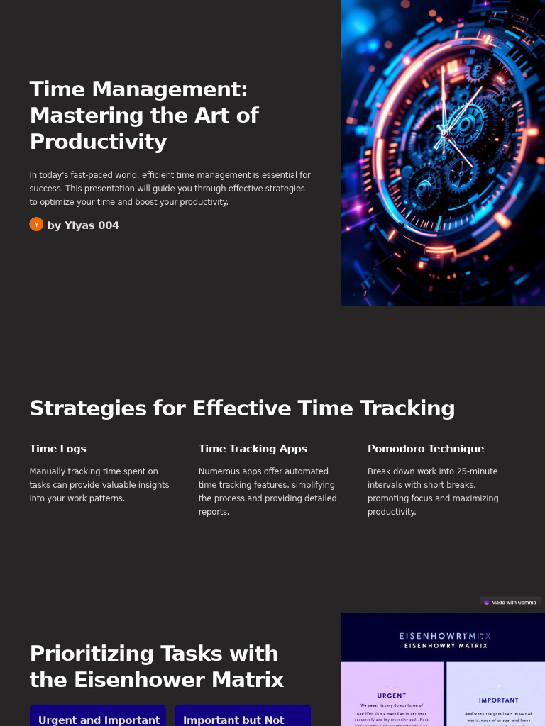 Time Management Mastering The Art of Productivity | PDF | Time ...