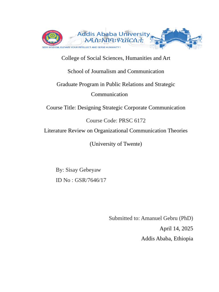 Sisay (Literature Review) | PDF | Framing (Social Sciences) | Communication