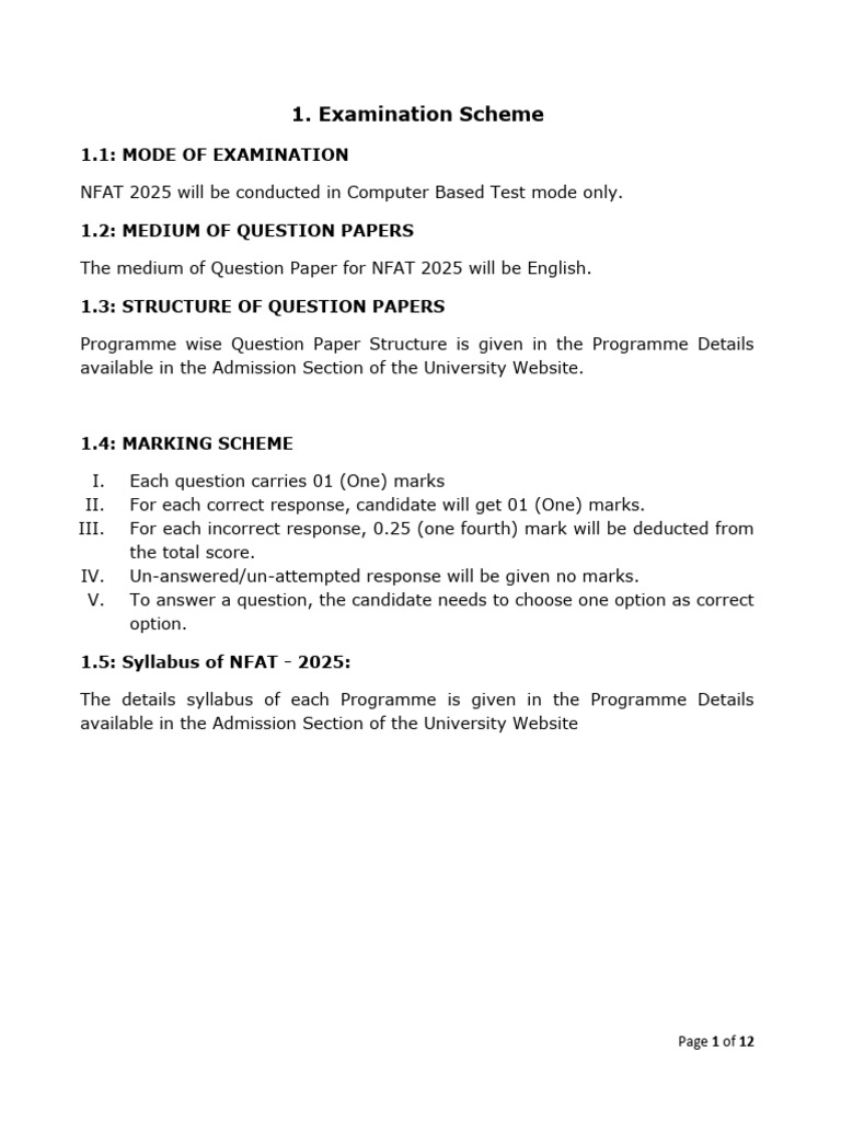 NFAT 2025 Exam Details and Guidelines | PDF | Justice | Crime & Violence