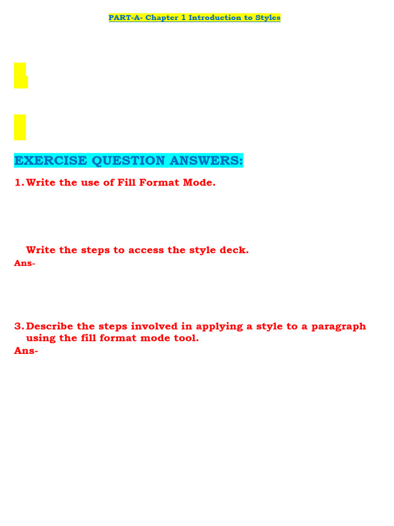 Introduction to Styles and Fill Format Mode | PDF | System Software ...