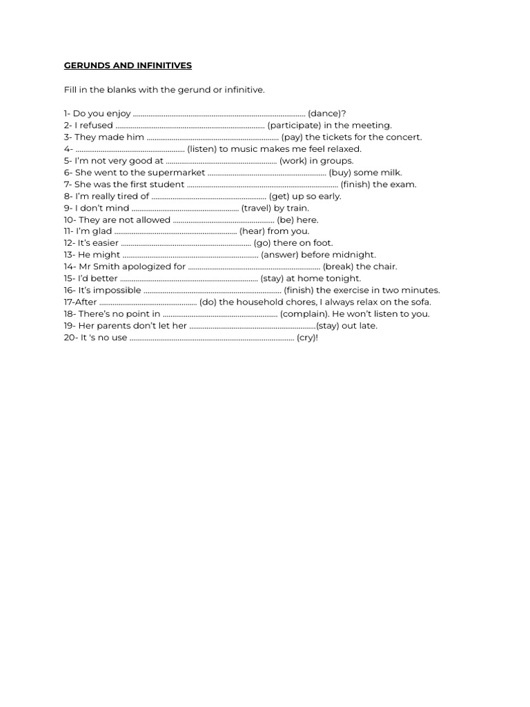 Gerunds and Infinitives | PDF